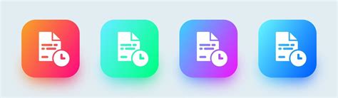 Temporary File Solid Icon In Square Gradient Colors Archive Signs