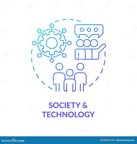Society And Technology Blue Gradient Concept Icon Stock Vector Illustration Of Technology