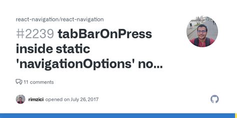 Tabbaronpress Inside Static Navigationoptions Not Working · Issue 2239 · React Navigation