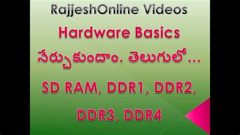 What Is Sd Ram Ddr1 Ddr2 Ddr3 Ddr4 Rams How To Identify Rams Computer Hardware Basics