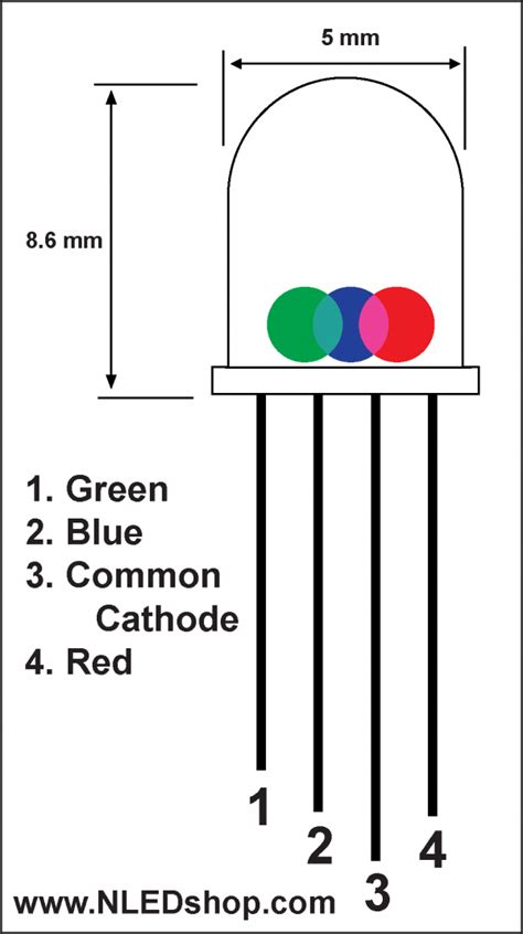 5mm Rgb Led Common Anode Diffused