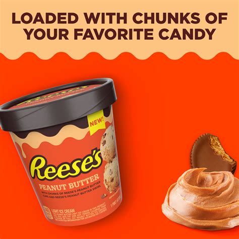 Reeses Peanut Butter Light Ice Cream 16 Oz Pint
