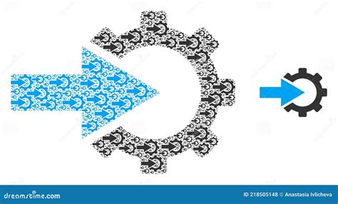 Cog Integration Recursion Icon Collage Vector Illustration 218505148