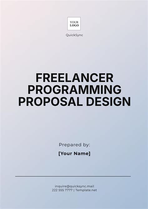 Freelancer Programming Proposal Design Template To Edit Online
