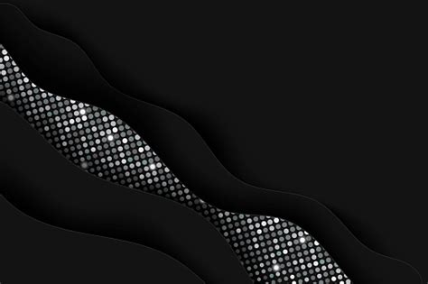 종이 예술 만화 추상 파도 휴일 종이 배경 현대 종이 접기 디자인 서식 파일입니다 벡터 일러스트입니다 빛나는 은색 하프톤 도트 3d 종이 레이어 검은색에 대한 스톡 벡터