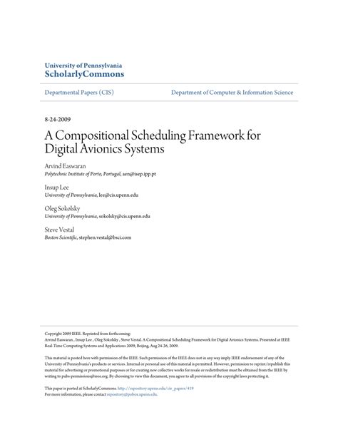 Pdf A Compositional Scheduling Framework For Digital Avionics Systems