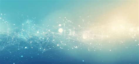 Abstract Digital Network Connections With Glowing Nodes And Lines Representing Technology Data