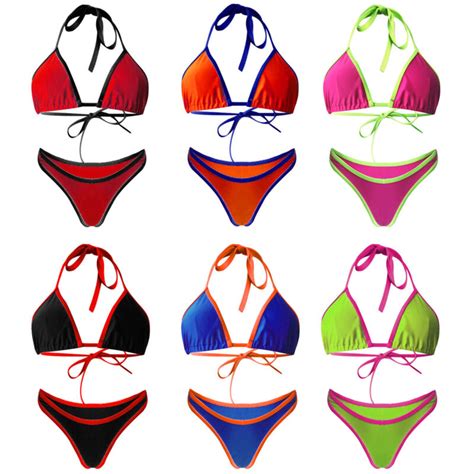 Women One Piece Monokini High Cut Micro Bikini Bra Thong Bodysuit My