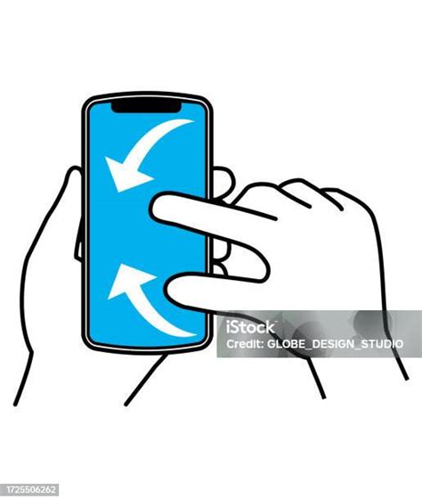 살짝 밀기 제스처 간단한 그림 스마트폰을 조작하는 손 제스처의 아이콘 Brand Name Smart Phone에 대한 스톡 벡터 아트 및 기타 이미지 Brand Name