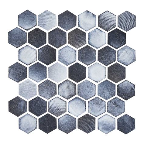 Hexa Charcoal Basalt Mosaic Hexagon Tiles Calibre Concepts