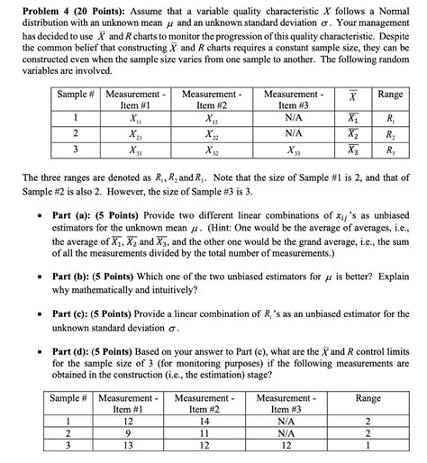 Solved Problem 4 20 Points Assume That A Variable Quality