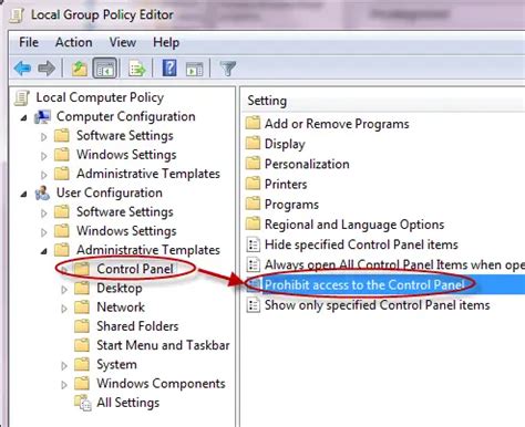 How To Restrict Access To The Control Panel In Windows 7