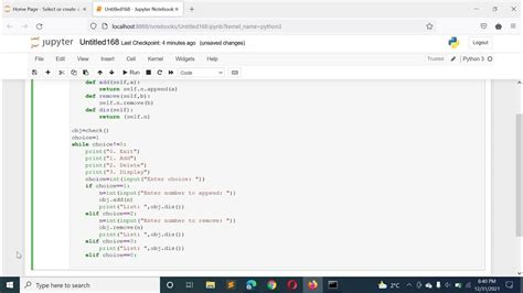 Python Program To Append Delete And Display Elements Of A List Using Classes Youtube