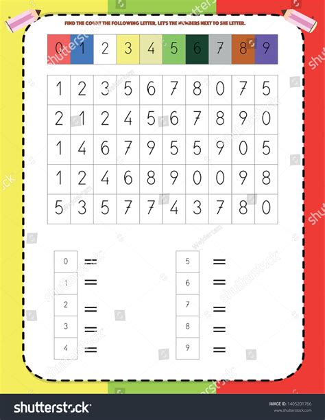 Find Count Write Worksheet Visual Perception Stock Vector Royalty Free