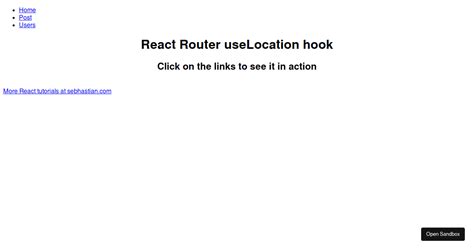 React Router Uselocation Hooks Codesandbox