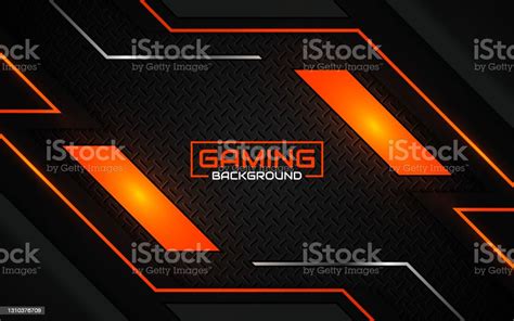 현대 E스포츠 모양의 추상적인 미래 지향적인 기하학적 블랙과 오렌지 색 게임 배경 벡터 디자인 템플릿 기술 개념 배경 주제에 대한 스톡 벡터 아트 및 기타 이미지 Istock