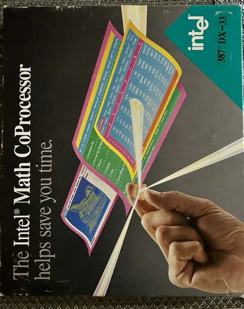 Used Intel 387 Dx 33 Mhz Math Coprocessor With Users Guide And Box