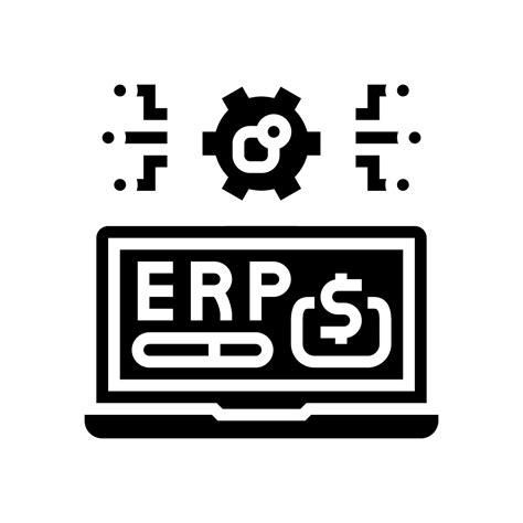 Erp Digital Business Glyph Icon Vector Illustration 10234505 Vector Art