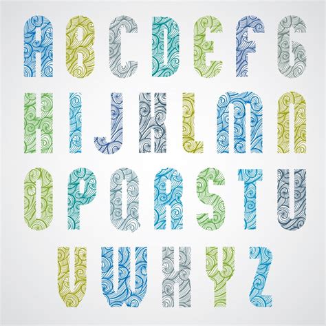 دانلود وکتور فونت حروف انگلیسی بزرگ رنگی دانلود رایگان فایل لایه باز