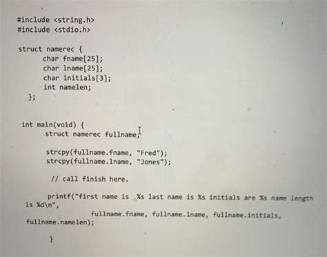 Solved 2 Here Is A Program That Initializes A Structure