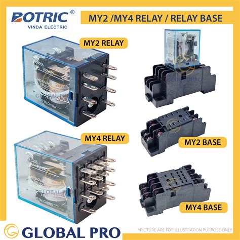 Botric My2 My4 Relay Relay Base General Purpose Relay Ac220 110 24v Lazada