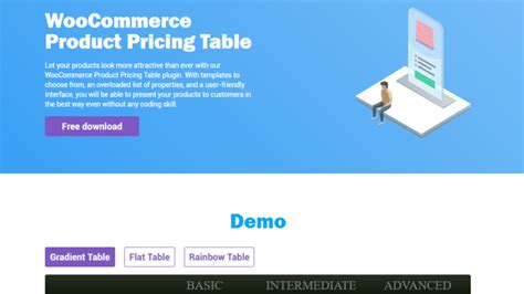 Woocommerce Product Pricing Table Table By Woobewoo Wookeeper