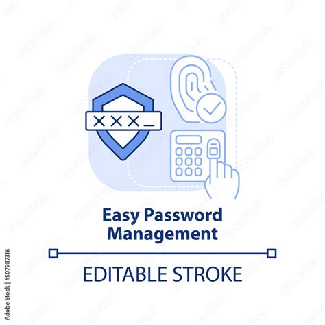 Easy Password Management Light Blue Concept Icon Biometric Authentication Benefit Abstract Idea