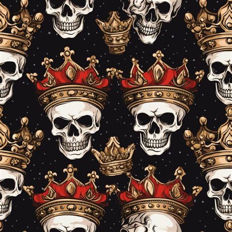 검정색 배경 생성 Ai에 왕관과 별이 있는 두개골 프리미엄 사진