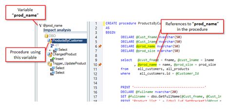 Run Impact Analyses In A Treeview For Sql Server Transact Sql