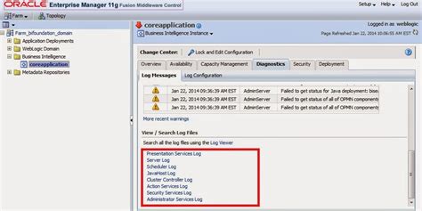 oracle business intelligence obiee 11g log files and configuration