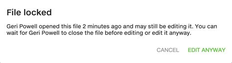 getting file locked message samepage help center