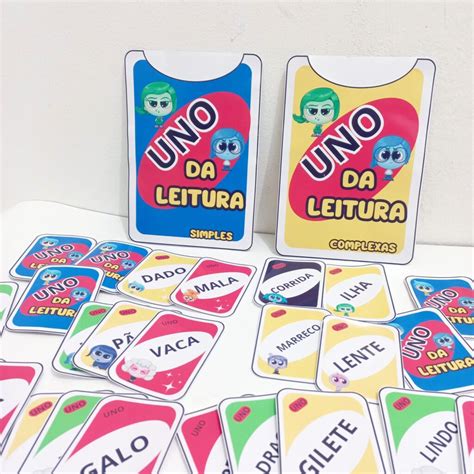 Uno Da Leitura Com Tema Divertidamente Jogo Educativo Para