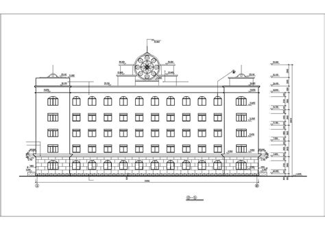 办公楼设计苏州某中学5330平米5层框架结构办公楼建筑设计cad图纸框架剪力墙土木在线