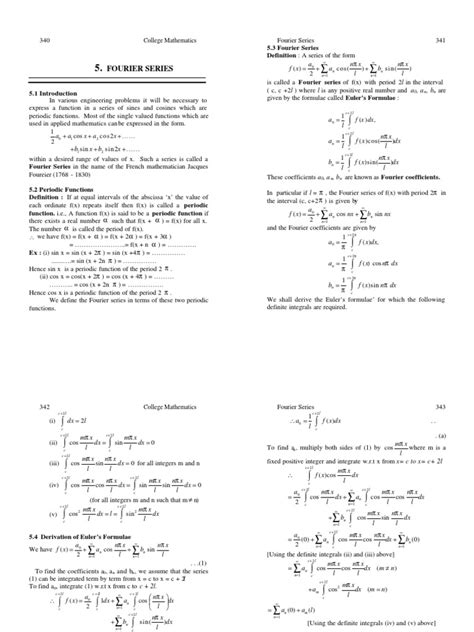 Fourier Series A Nx Nx Fx A B L L π π Pdf Sine Fourier Series