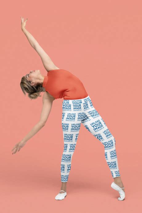 Placeit Sublimated Leggings Mockup Featuring A Woman Dancing Ballet