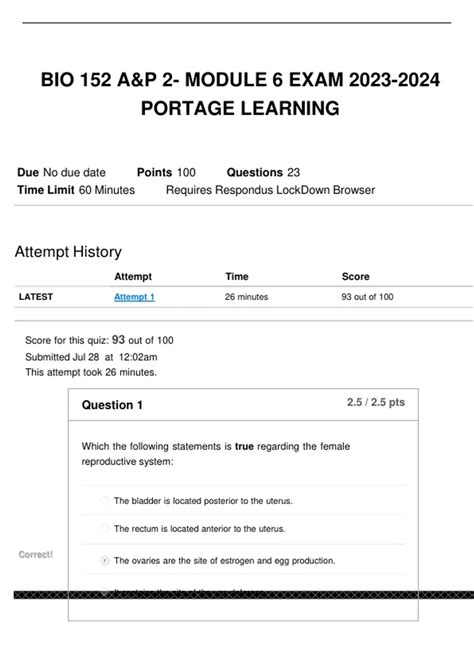 Bio 152 Aandp 2 Module 6 Exam Portage Learning Bio 152 Aandp 2 Stuvia Us