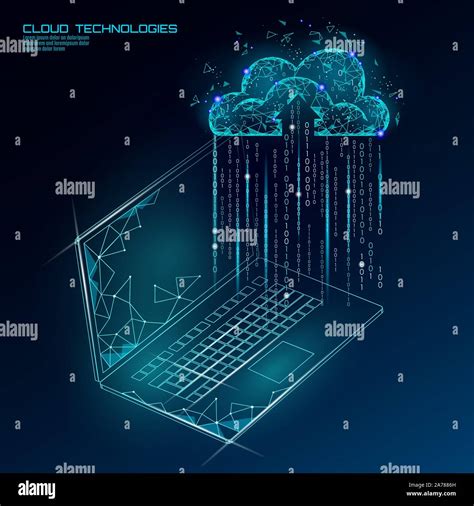 Cloud Computing Online Storage Low Poly Polygonal Future Modern