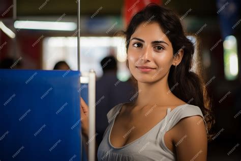 Premium Photo Voter In An Election Polling Station Voting For The
