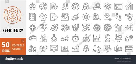 Efficiency Icon Collection Containing Optimization Effectiveness Stock Vector Royalty Free