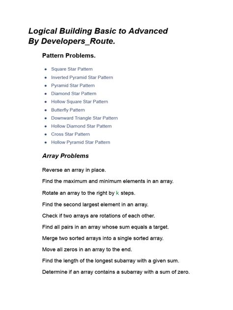 Comprehensive Logic Building Guide Pdf String Computer Science Numbers