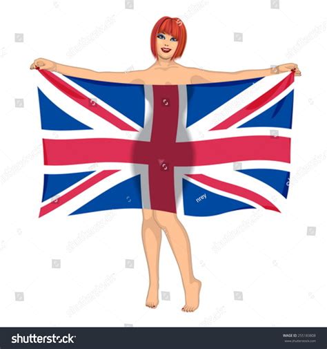 Sexy Girl Behind Flag Great Britain Stock Vector Royalty Free Shutterstock
