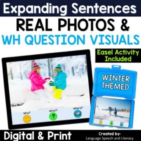 Winter Speech Therapy Picture Scenes For Language Wh Questions Real