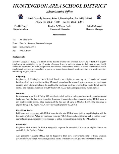 Sample Fmla Leave Letters