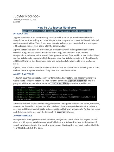 An Introduction To Using Jupyter Notebooks Running Code Interactively