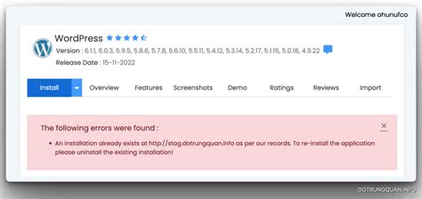 Cách Sửa Lỗi Installation Already Exists” Khi Cài Wordpress Đỗ Trung Quân
