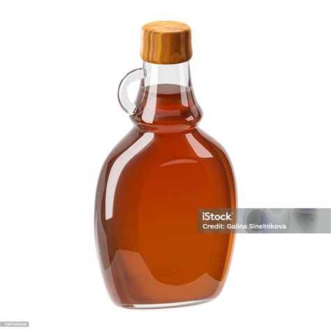 흰색 배경에 메이플 시럽 트렌디 한 등색 일러스트 의 병 3d 렌더링 메이플 시럽에 대한 스톡 사진 및 기타 이미지 메이플