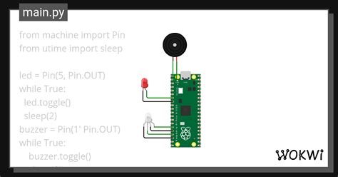 LED Blink On Raspberry Pi Pico With UPython Copy Wokwi ESP32 STM32 Arduino Simulator
