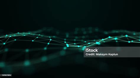 움직이는 점과 선이 있는 추상파 파티클의 흐름입니다 사이버 기술 일러스트레이션 3d 렌더링 3차원 형태에 대한 스톡 사진 및 기타 이미지 Istock