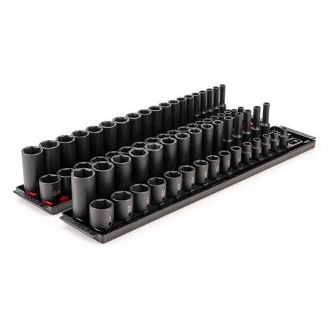 Tekton 3 8 In Drive 6 Point Impact Socket Set With Rails 1 4 In 1 In 6 Mm 24 Mm 68 Piece