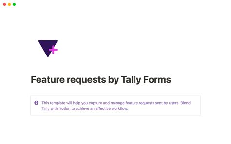 Feature Requests By Tally Forms Template Notion Marketplace